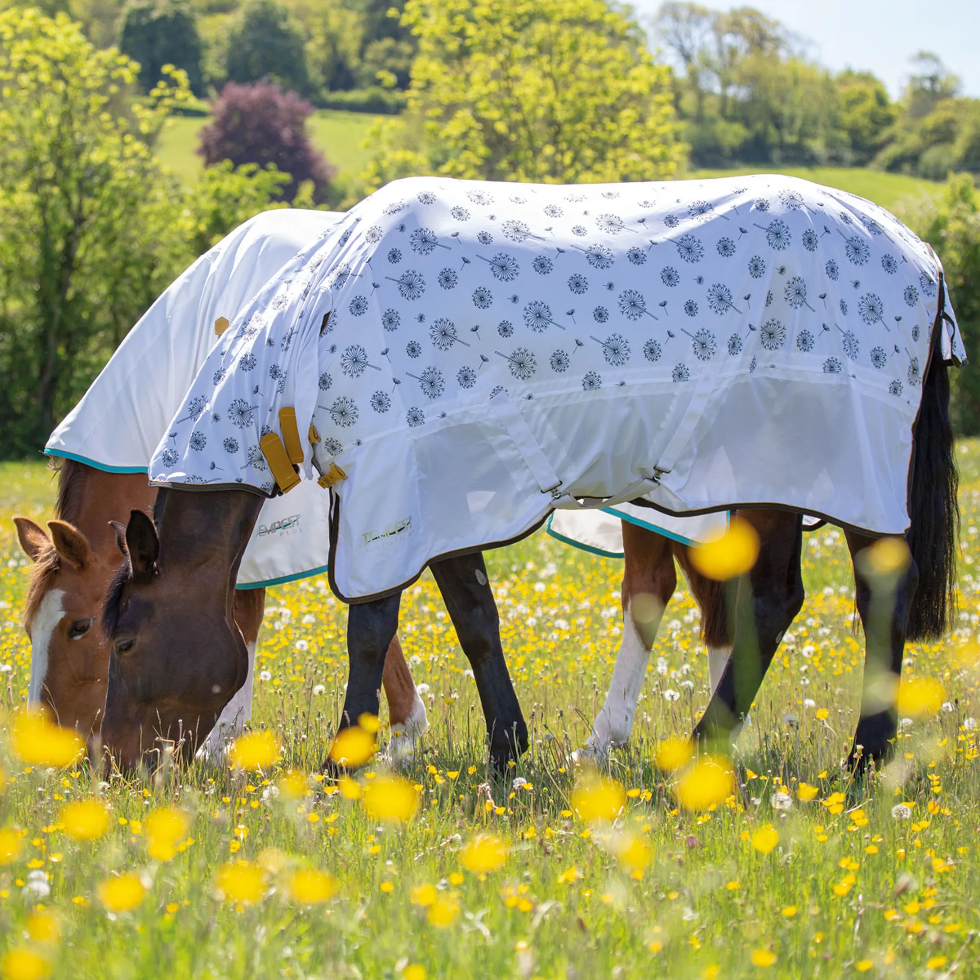 Shires Tempest Original Printed Combo Neck Fly Rug - Dandelion