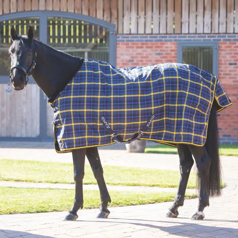 Shires Tempest Plus 0g Standard Neck Stable Rug - Navy Check
