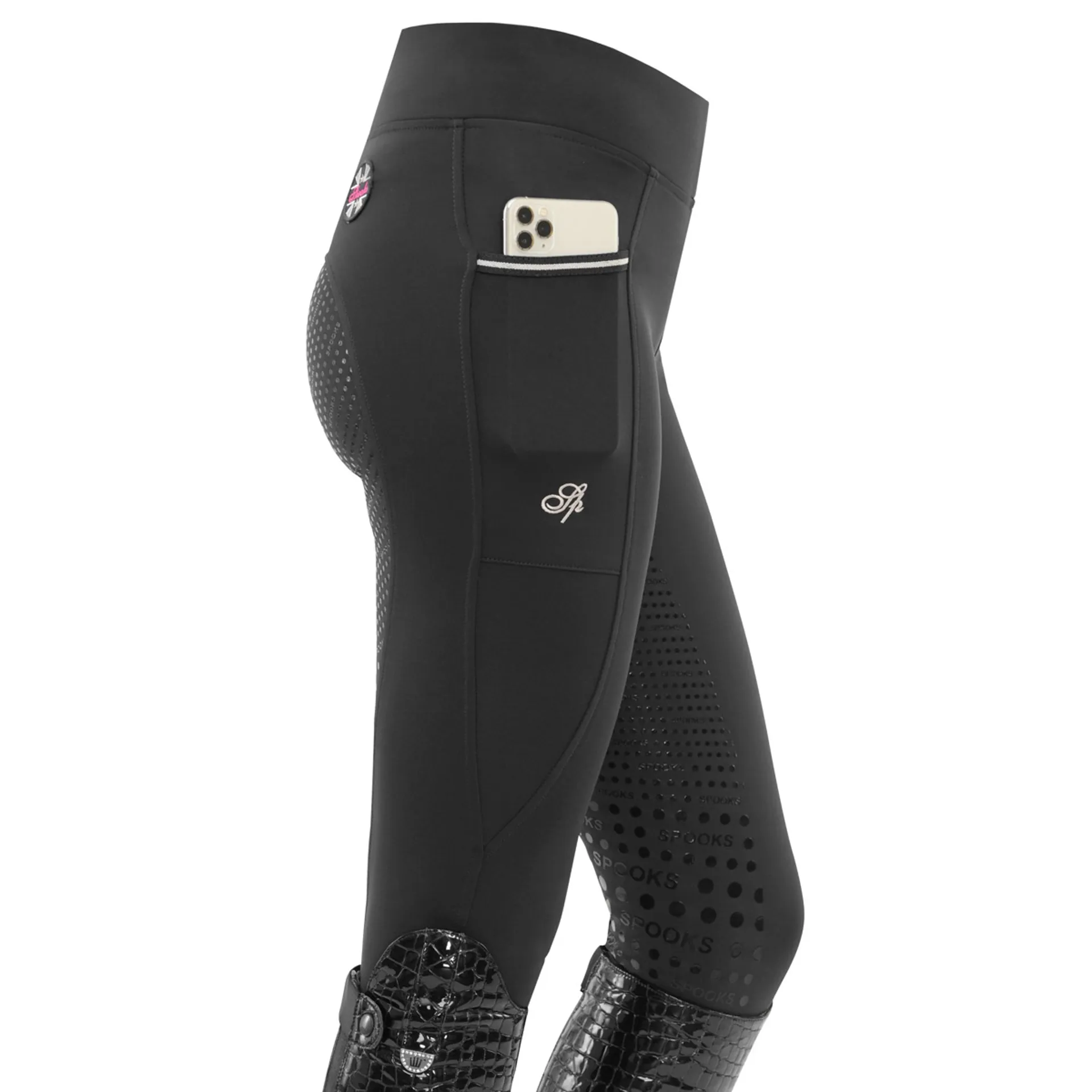 Spooks Piah Full Grip Thermo Ladies Riding Tights - Dark Grey
