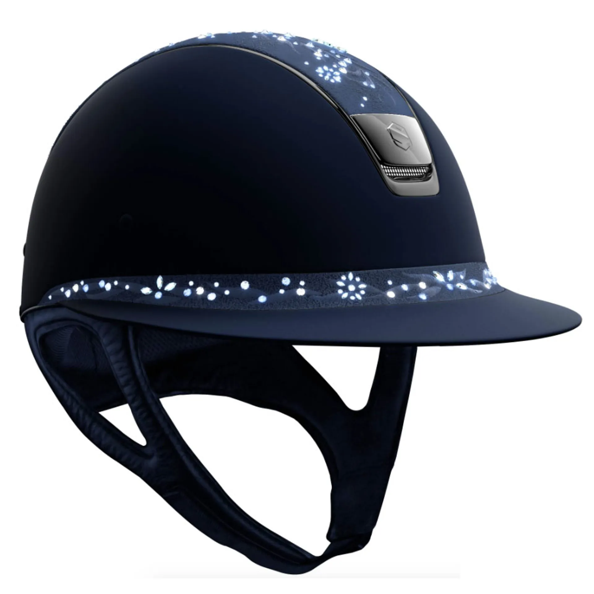 Samshield Miss Shield Shadowmatt Flower Jewellery Riding Hat Blue