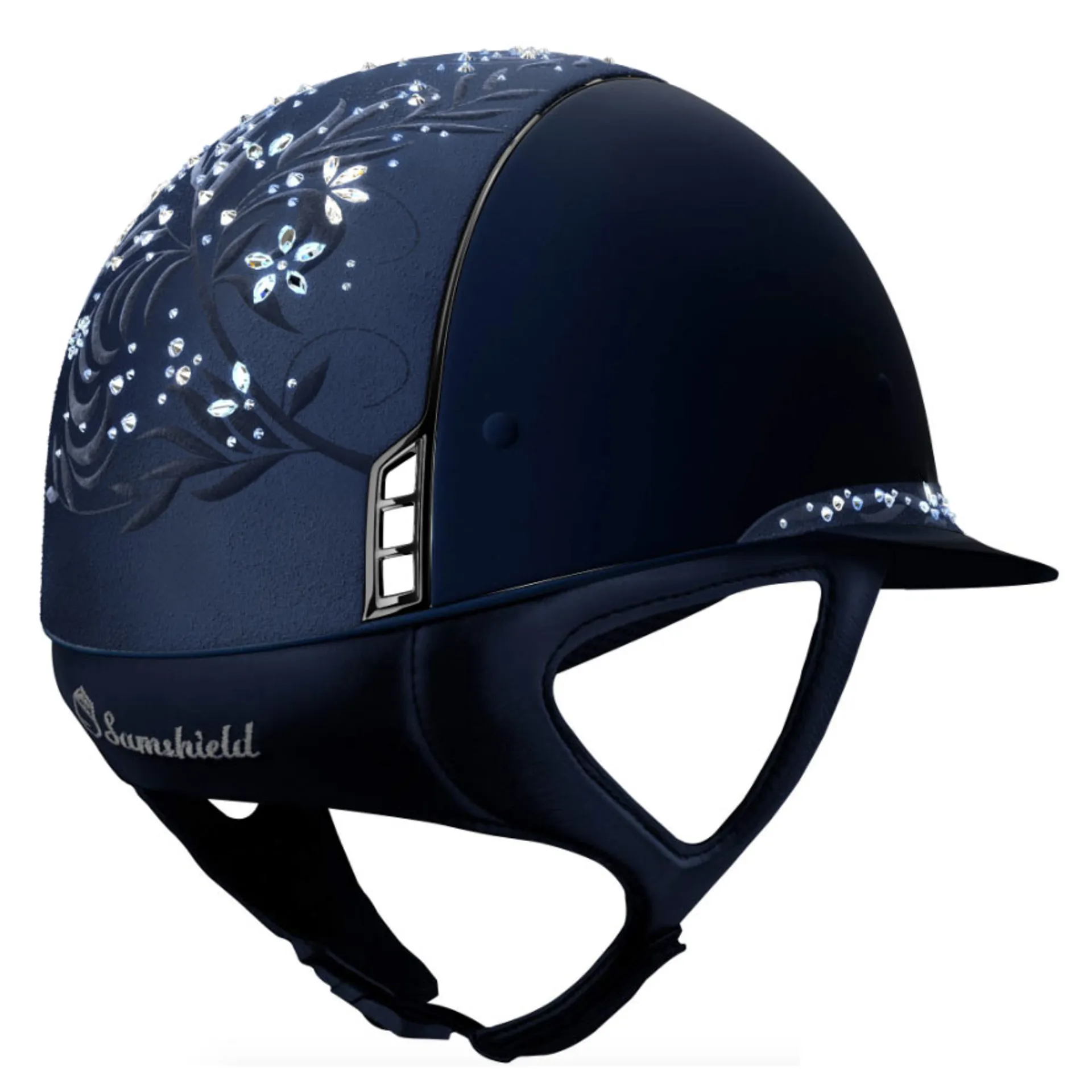 Samshield Miss Shield Shadowmatt Flower Jewellery Riding Hat Blue