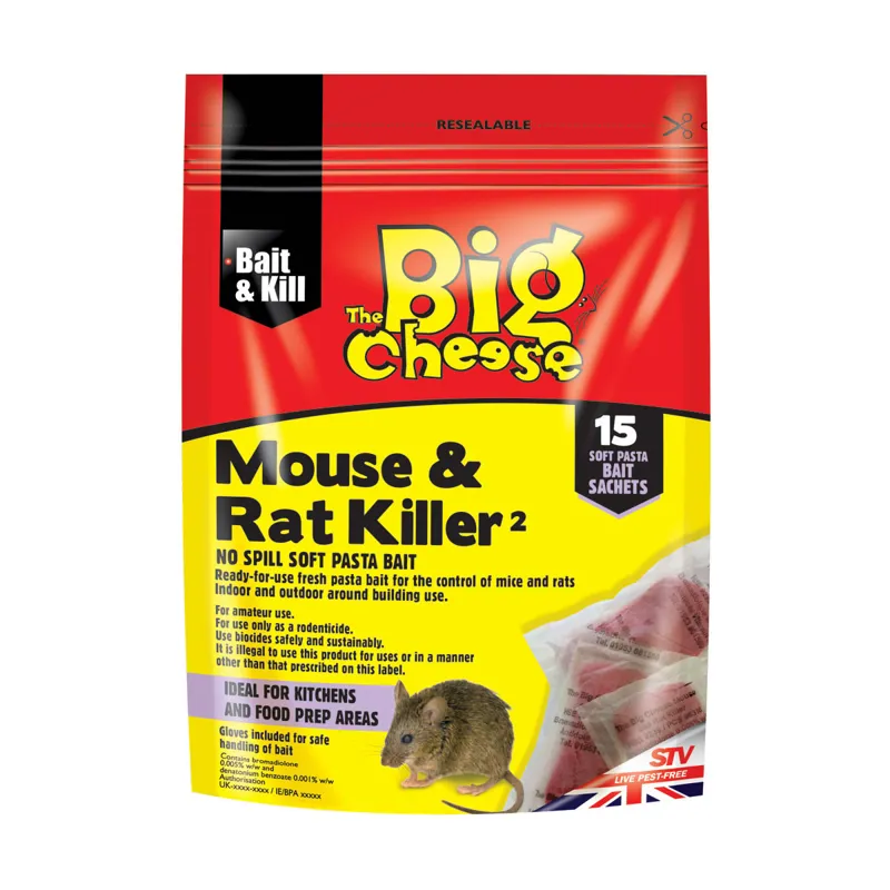 STV Big Cheese Mouse and Rat Killer2 Pasta Bait - 15 Pack