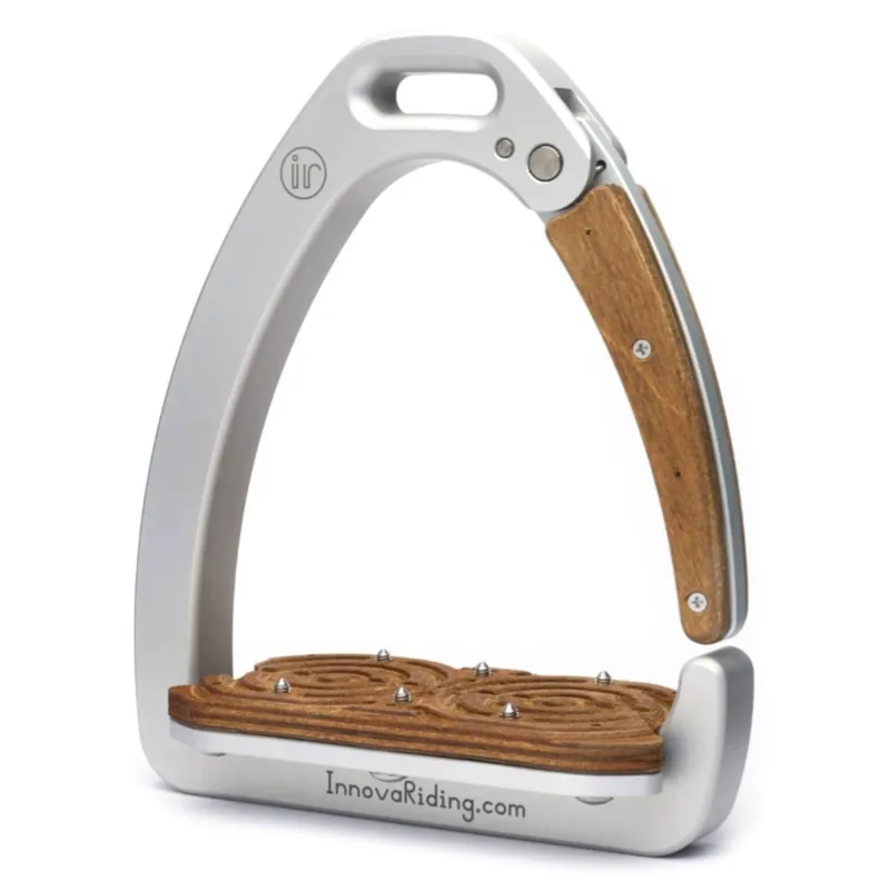 Innova Riding Dynamic Safety Stirrups Silver/Dark Wood