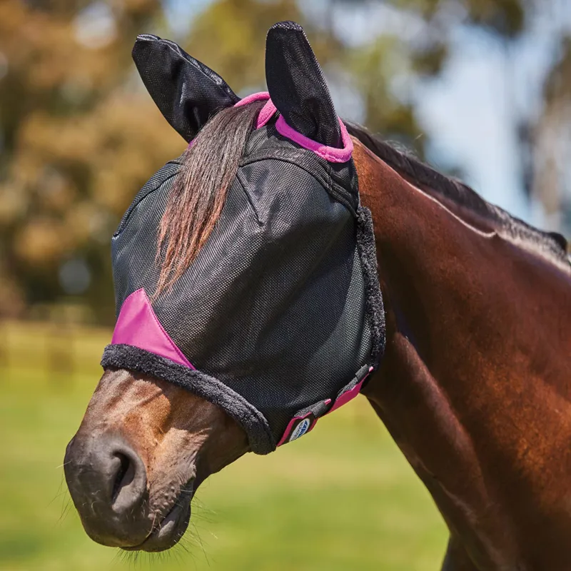 WeatherBeeta ComFiTec Deluxe Durable Fly Mask with Ears - Black
