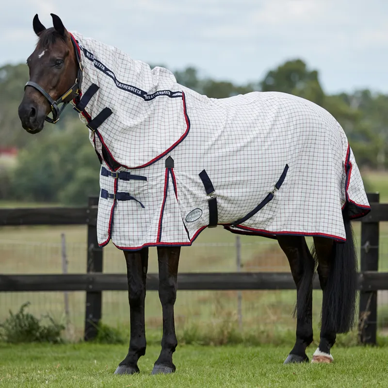 WeatherBeeta Summer Sheet Lite IV Combo Neck Rug - White/Navy/Red
