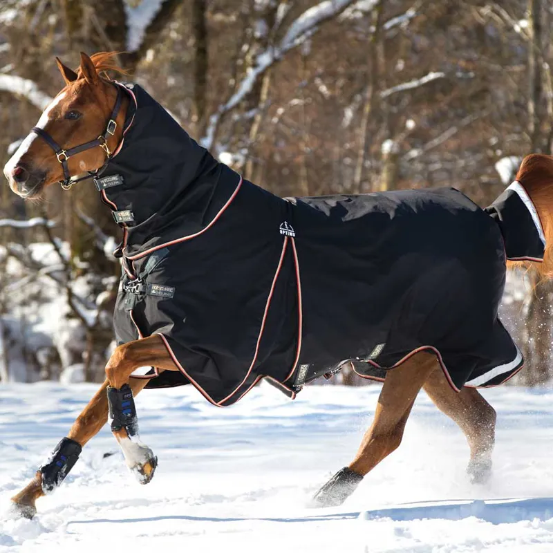 Rambo Optimo 0g Turnout Rug with 400g Liner - Black/Orange