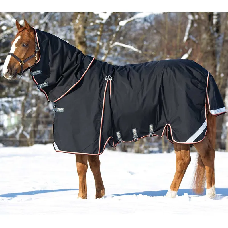 Rambo Optimo 0g Turnout Rug with 400g Liner - Black/Orange