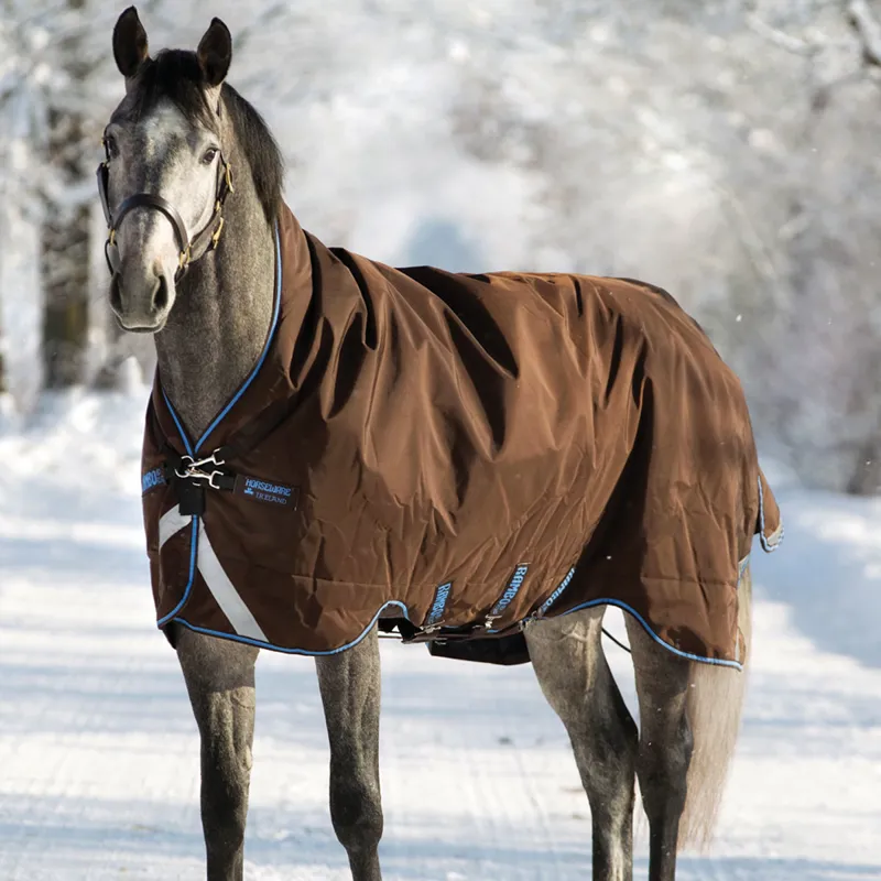 Rambo Wug Heavy Weight Turnout Rug 400g - Chocolate/Duck Egg Blue