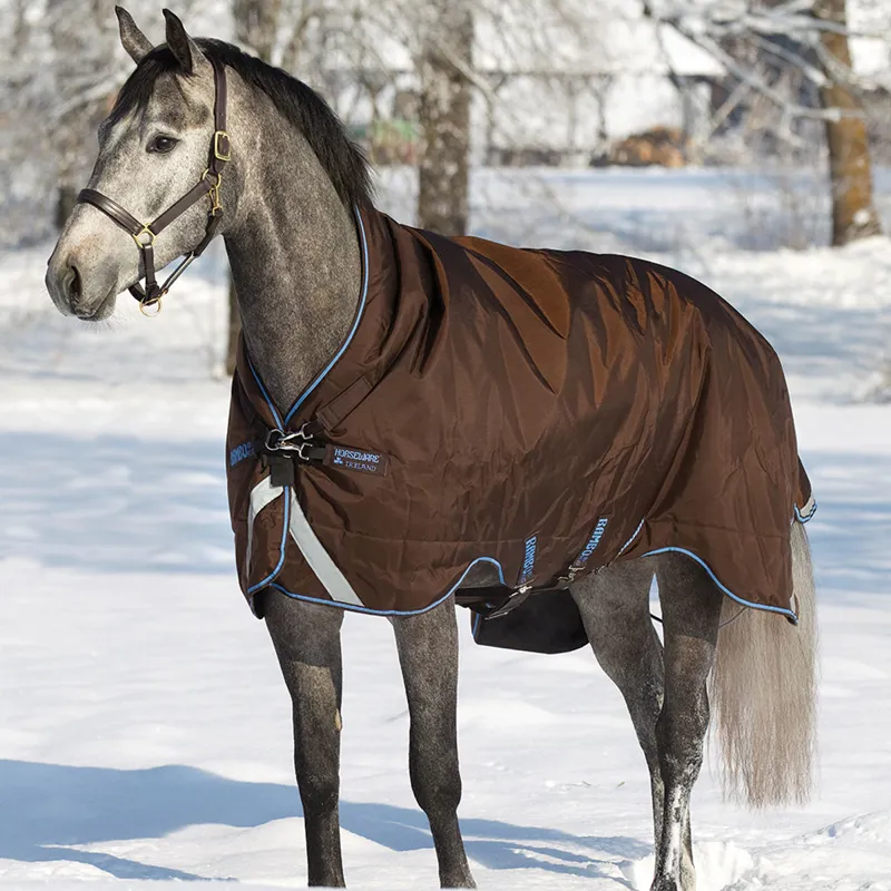 Rambo Wug Vari-Layer 250g High Neck Turnout Rug - Chocolate/Blue