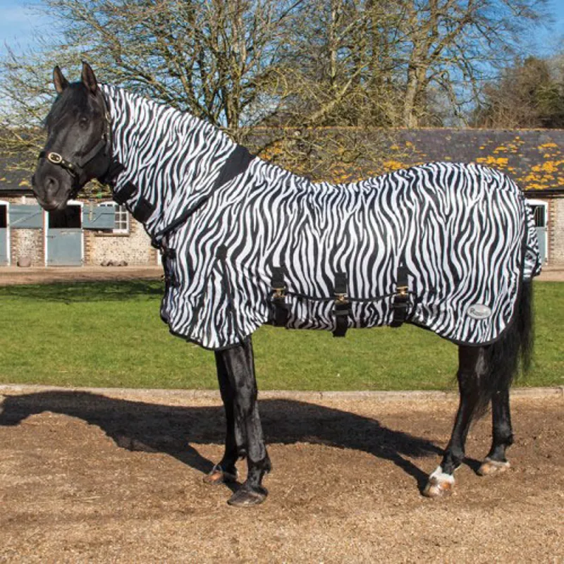 Rhinegold Fixed Neck Combo Fly Rug - Zebra Print