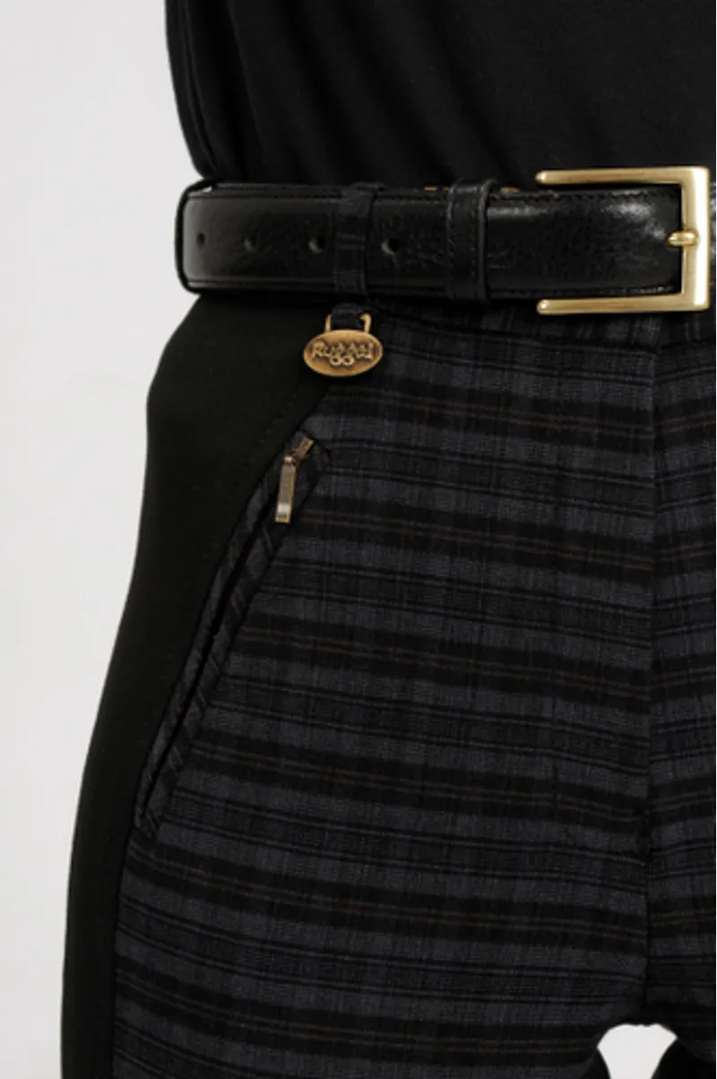 Rugged A6 Ladies Full Seat Breeches - Black Check