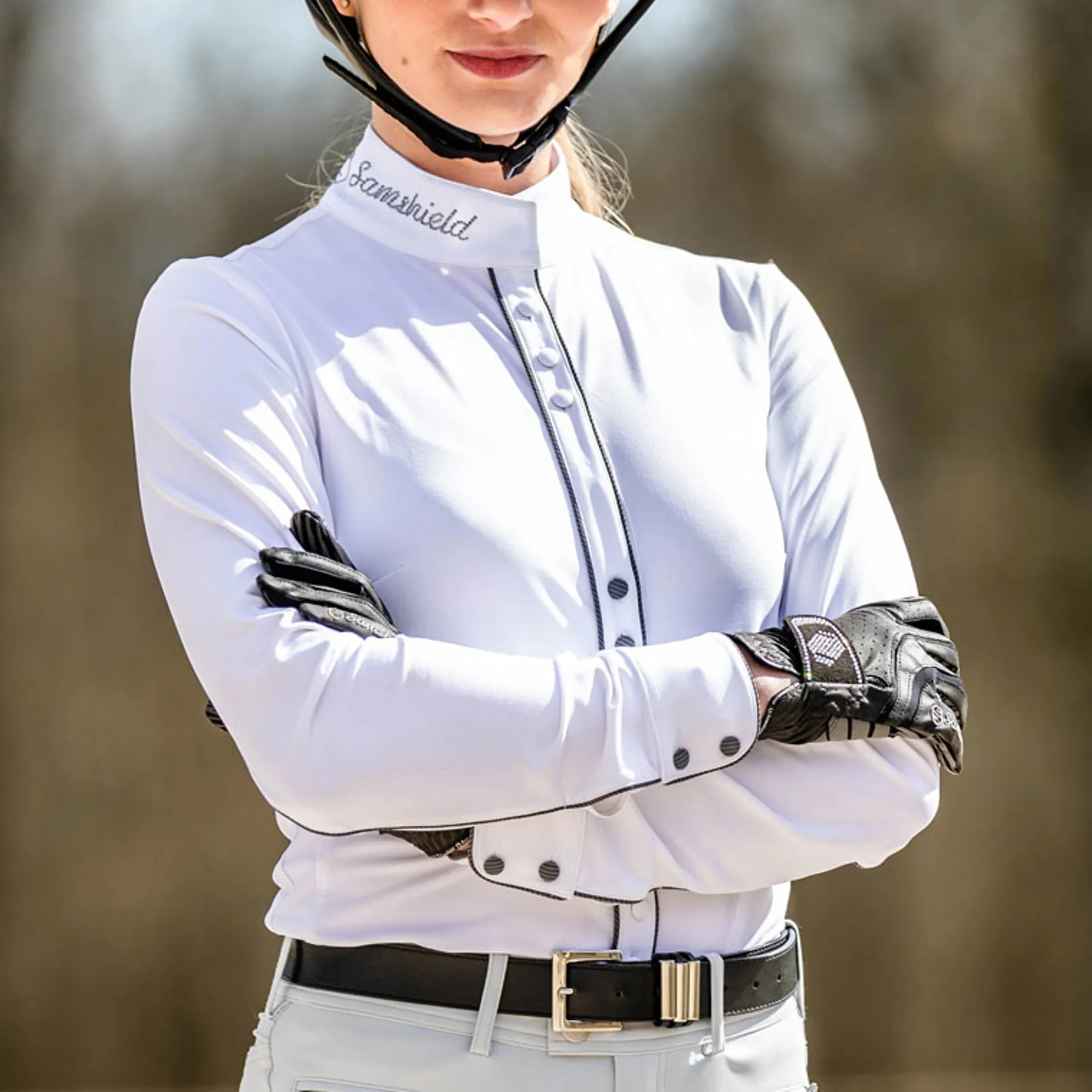 Samshield V-Skin Swarovski Riding Gloves - Brown/Clear Crystals