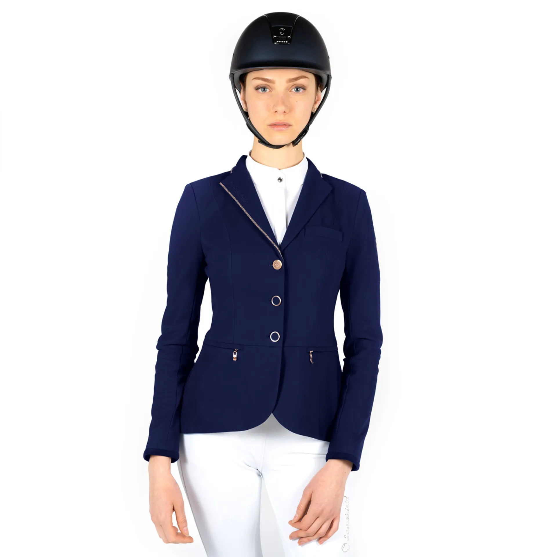 Samshield Victorine Crystal Fabric Competition Jacket - Navy/Rose