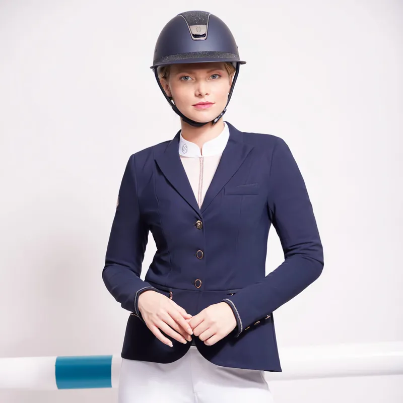 Samshield Victorine Satin Ladies Competition Jacket - Navy/Rose