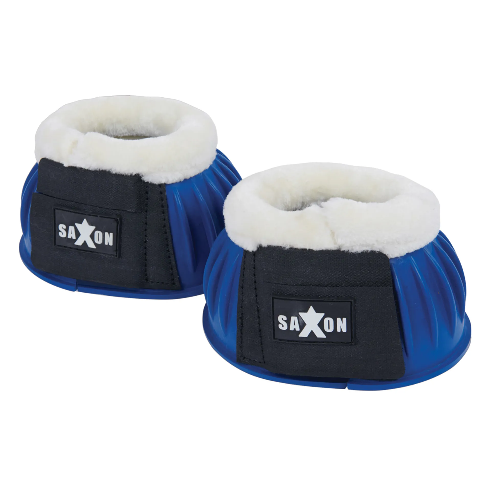 Saxon Fleece Trim Rubber Bell Overreach Boots - Navy