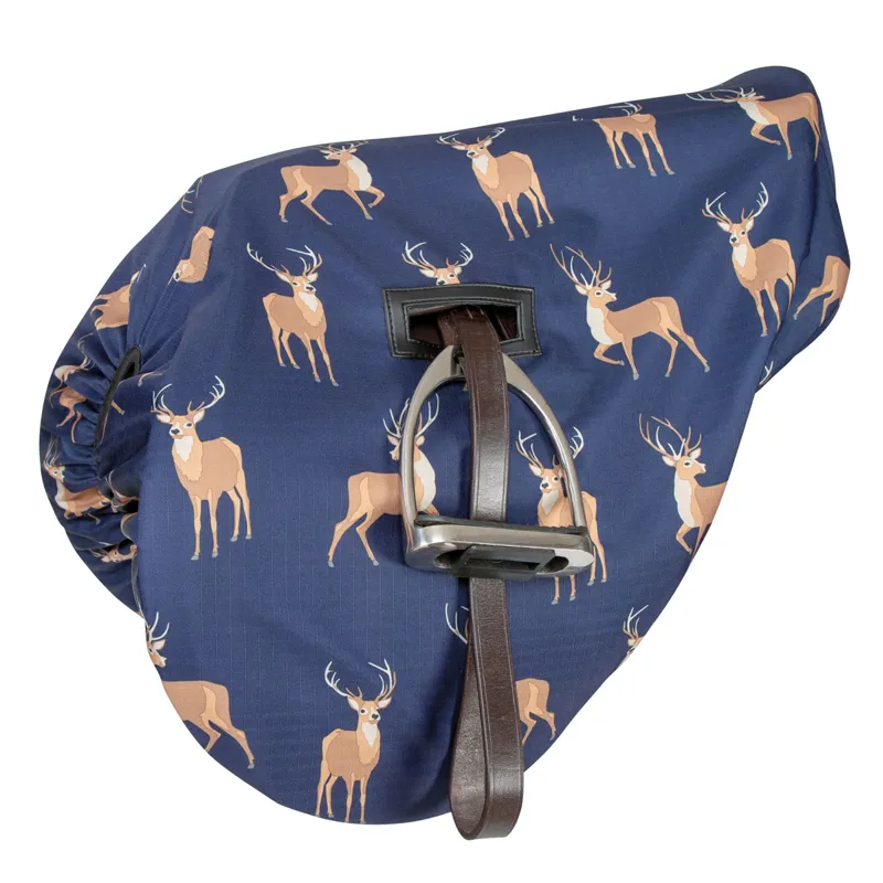 Shires Ride On Waterproof Saddle Cover - Stag Print