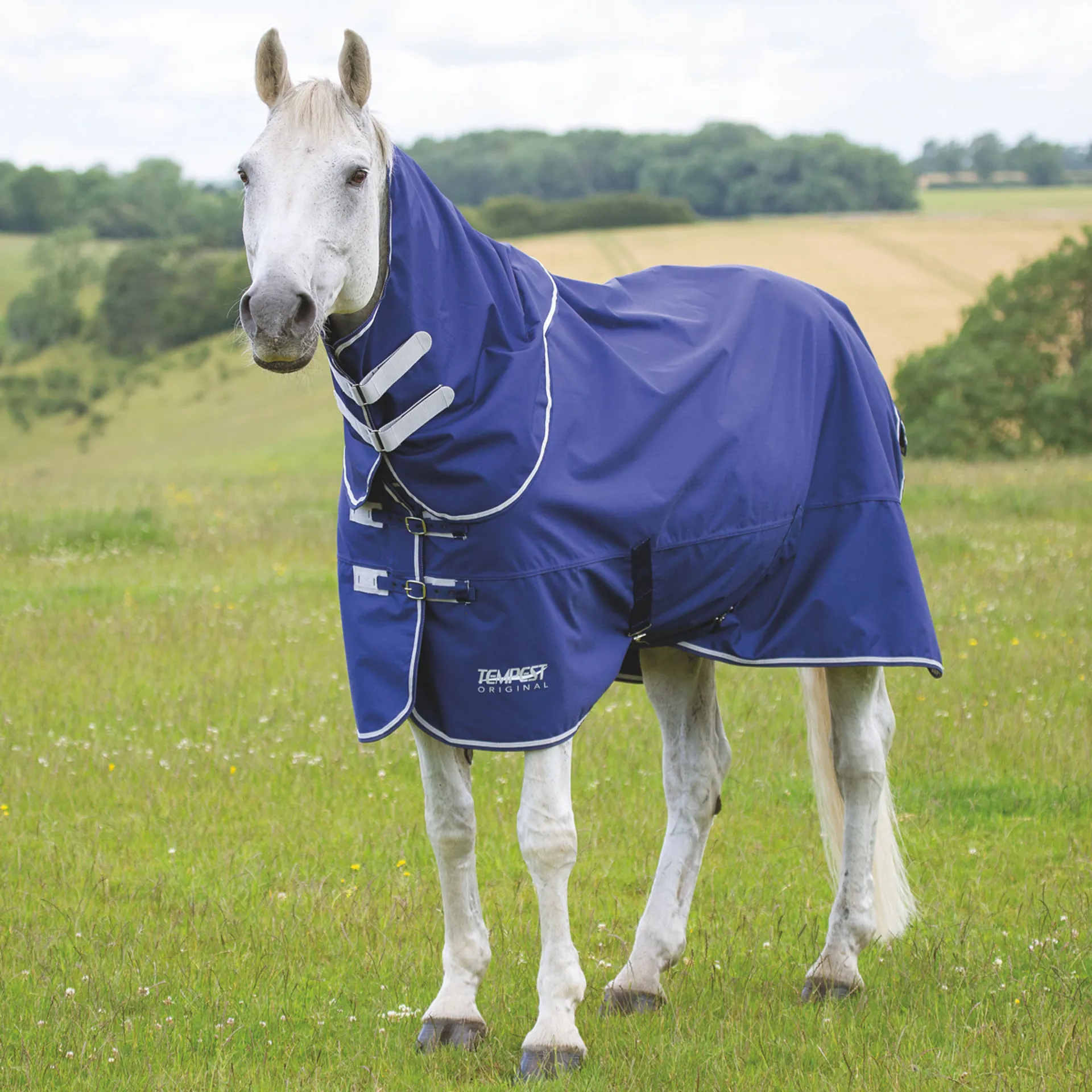 Shires Tempest Original 0g Detachable Neck Turnout Rug - Navy