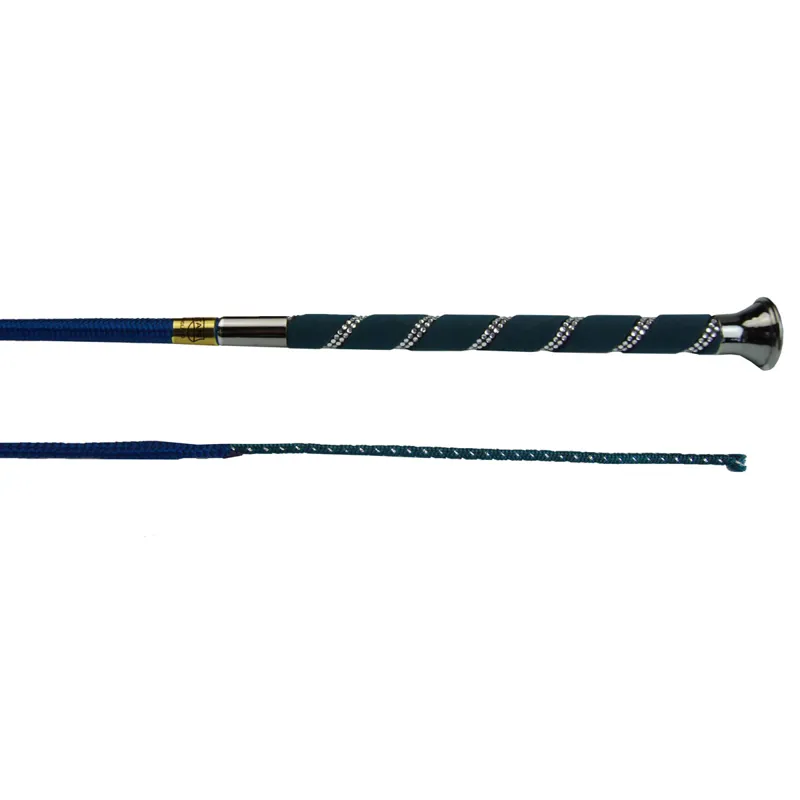Spartan Diamante Handle Schooling Whip - Blue