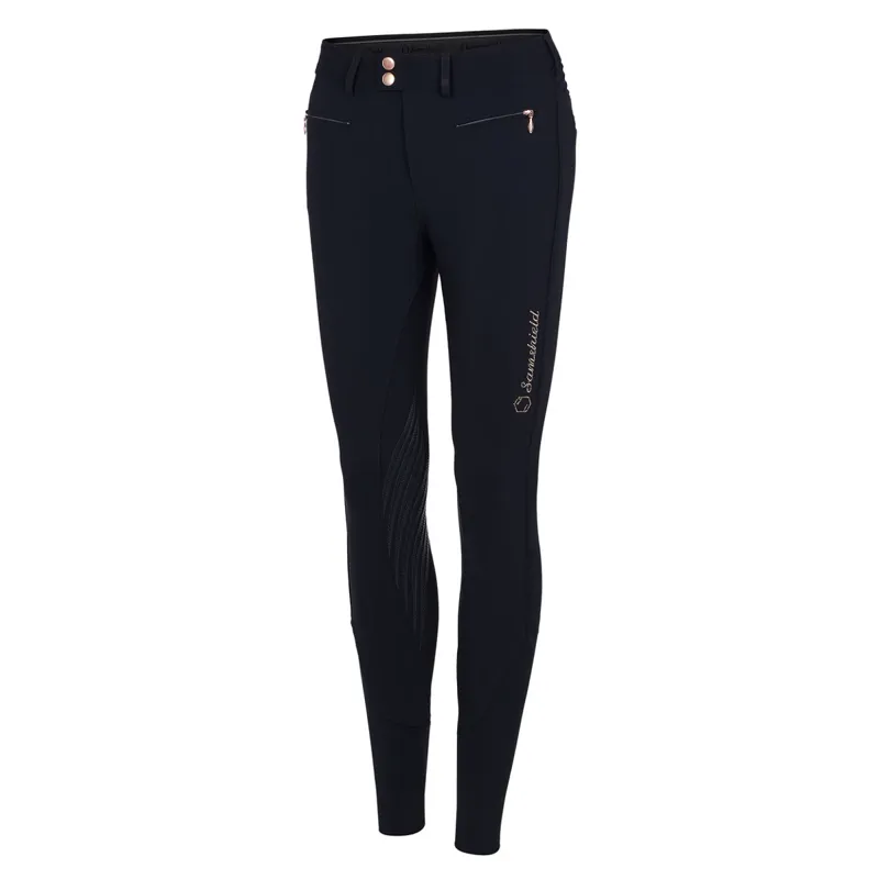 Samshield Adele Knee Grip Ladies Breeches - Navy/Rose Gold