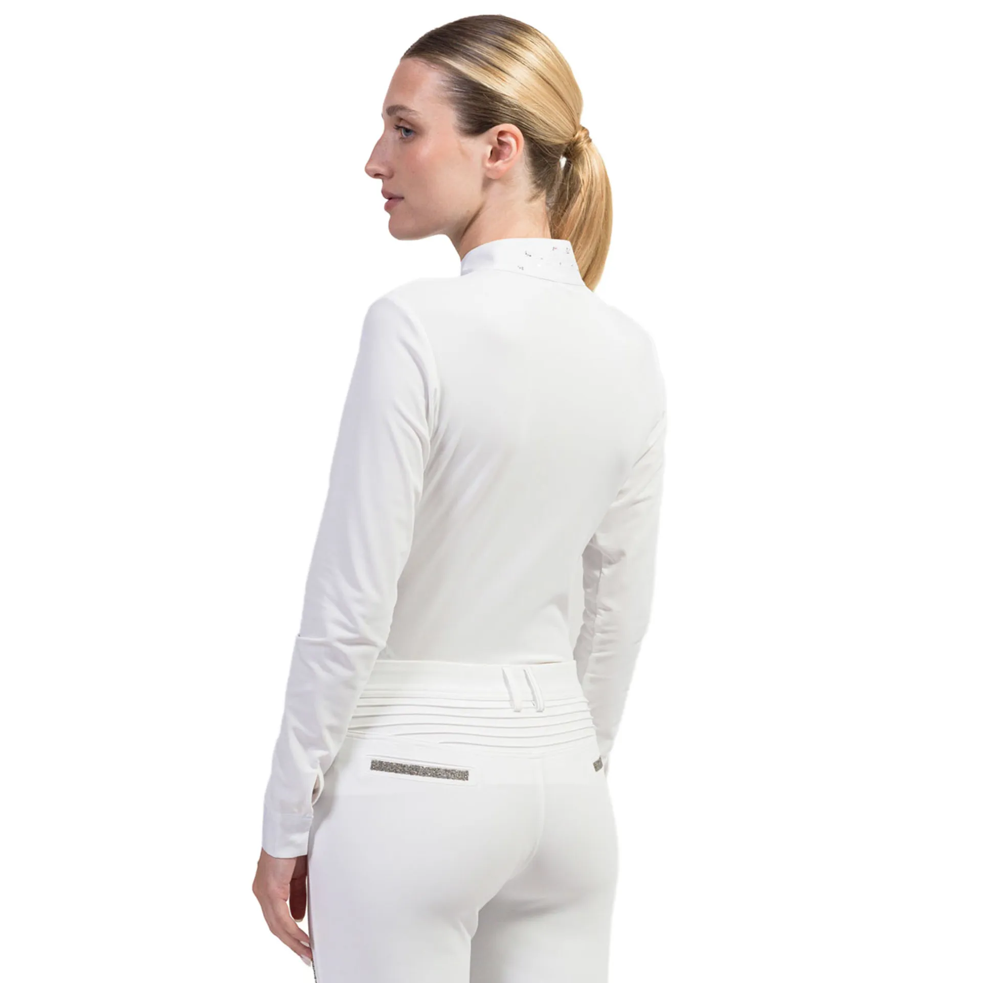 Samshield Julia Crystal Leaf Ladies Competition Shirt - White