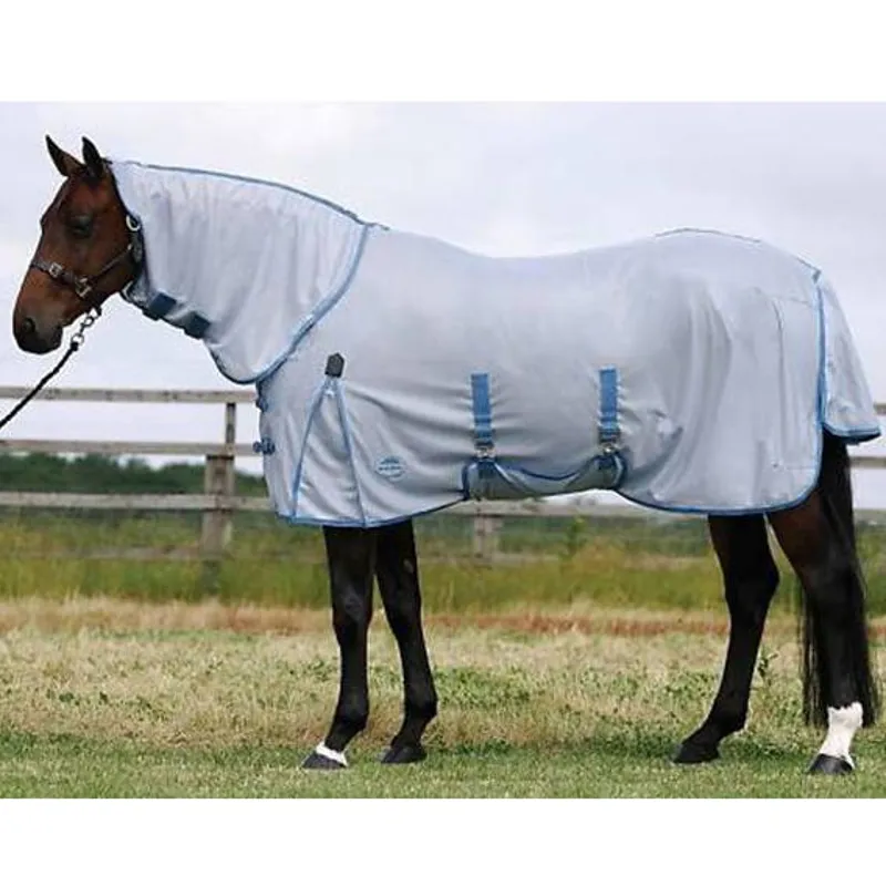 Weatherbeeta Airflow Full Neck Combo Fly Rug - Silver/Navy