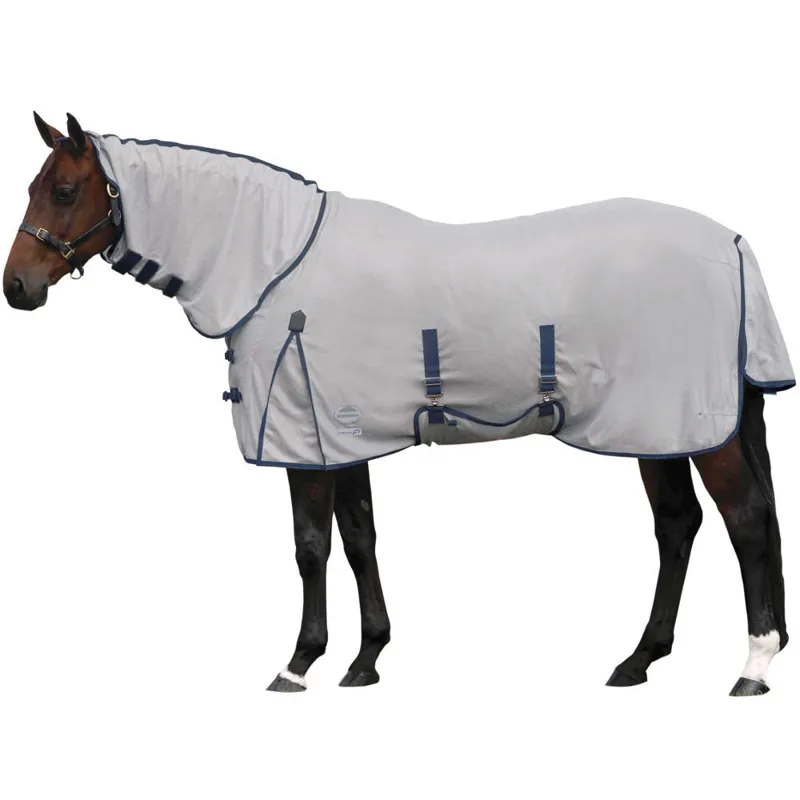 Weatherbeeta Airflow Full Neck Combo Fly Rug - Silver/Navy