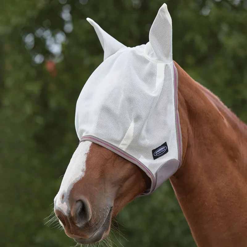 WeatherBeeta ComFiTec Airflow Fly Mask - White/Dark Grey/Orchid