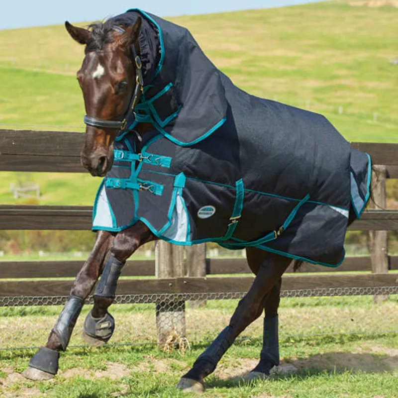 Weatherbeeta Freestyle 1200 Detach-A-Neck 220g Rug - Black/Teal