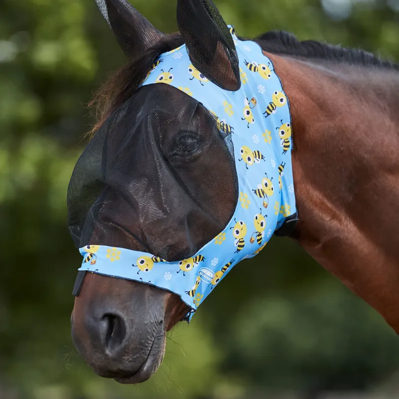 WeatherBeeta Deluxe Stretch Eye Saver with Ears Fly Mask - Bee