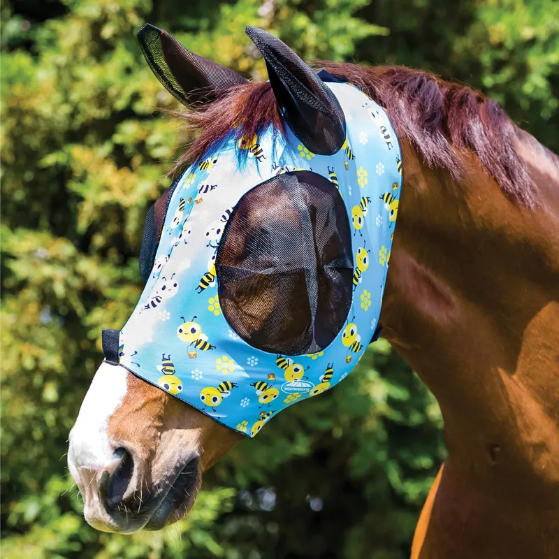 WeatherBeeta Deluxe Stretch Bug Eye Saver with Ears Fly Mask Bee