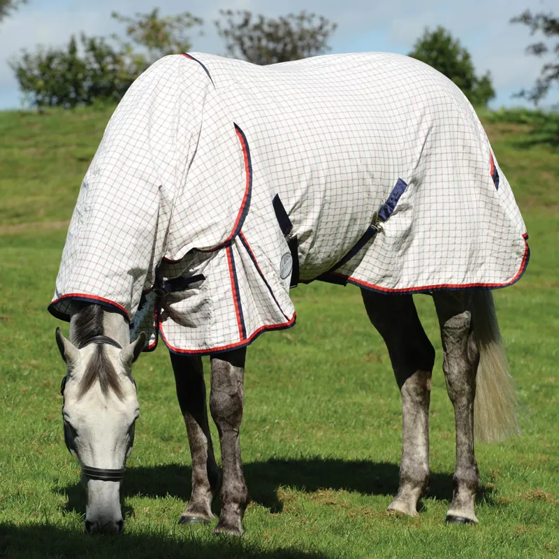 WeatherBeeta Summer Sheet Lite III Combo Neck Rug - White/Navy