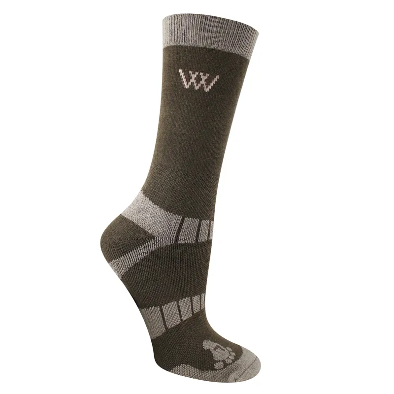 Woof Wear Waffle Knit Bamboo Short Riding Socks 2 Pack - Chocolat