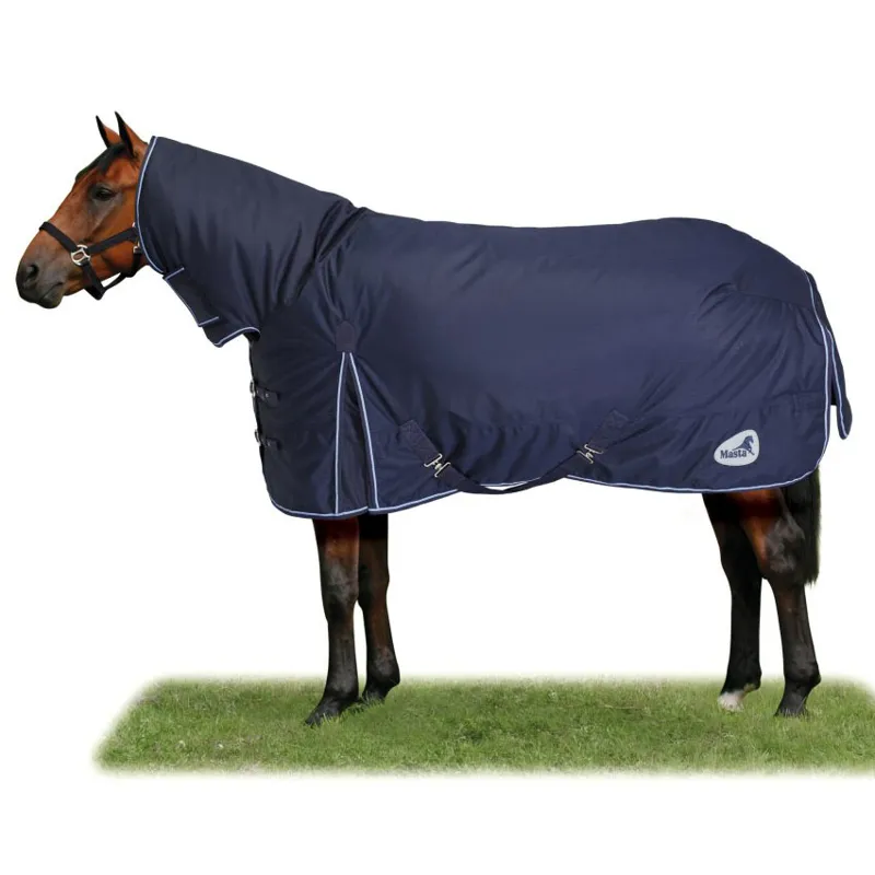 Masta Zing Heavy Fixed Neck Combo Turnout Rug 340g - Navy